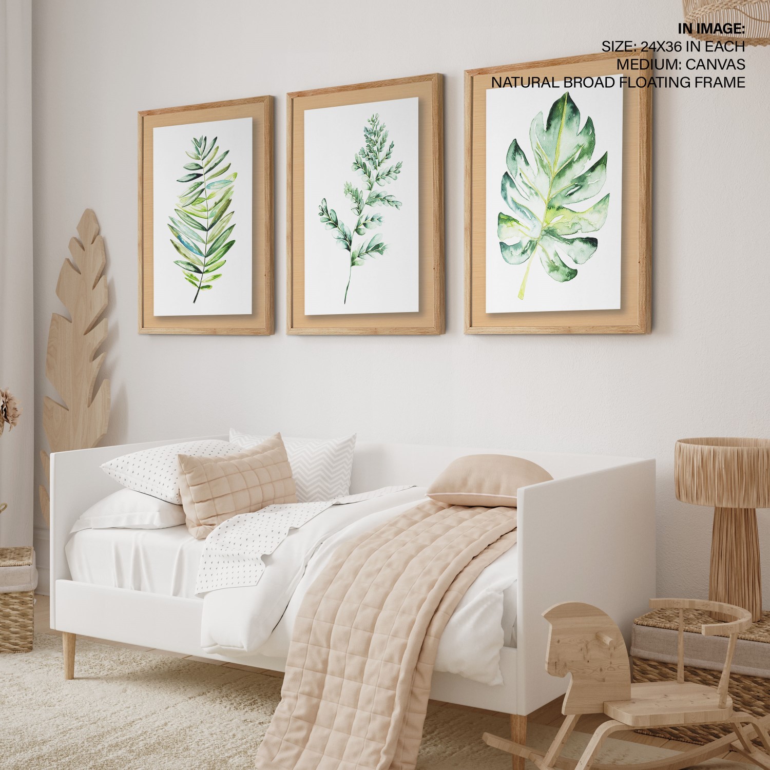 Botanical Leaves Framed Wall Art (Set of 3), Botanical Art, Nature Art ...